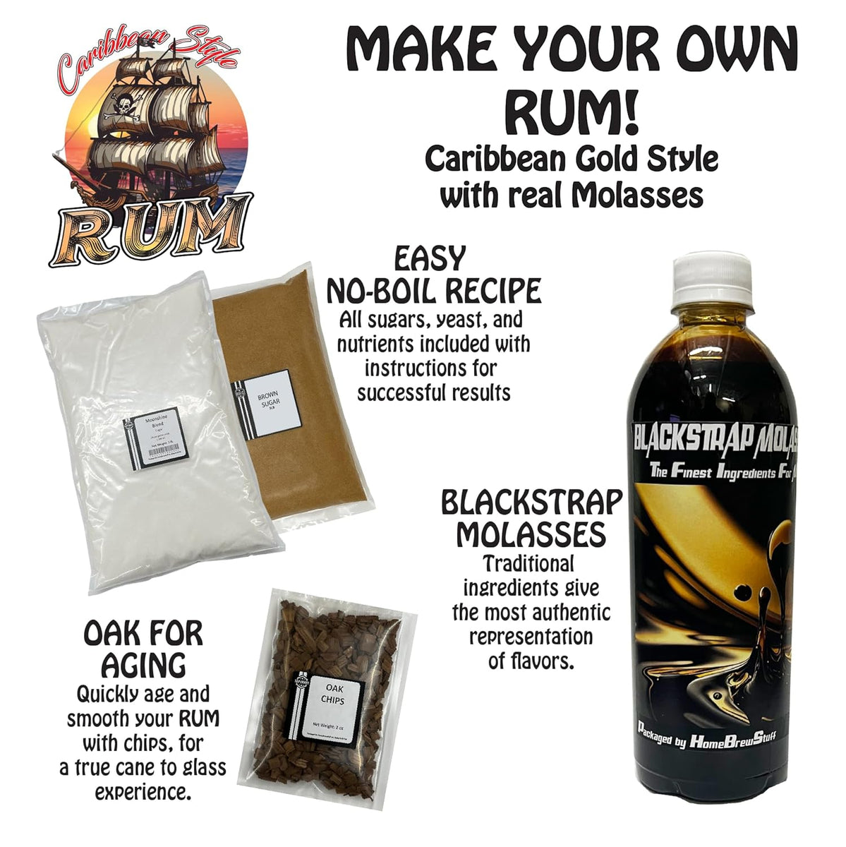 Gold Rum Recipe Kit – Make Caribbean-Style Rum at Home – Home Brew Stuff