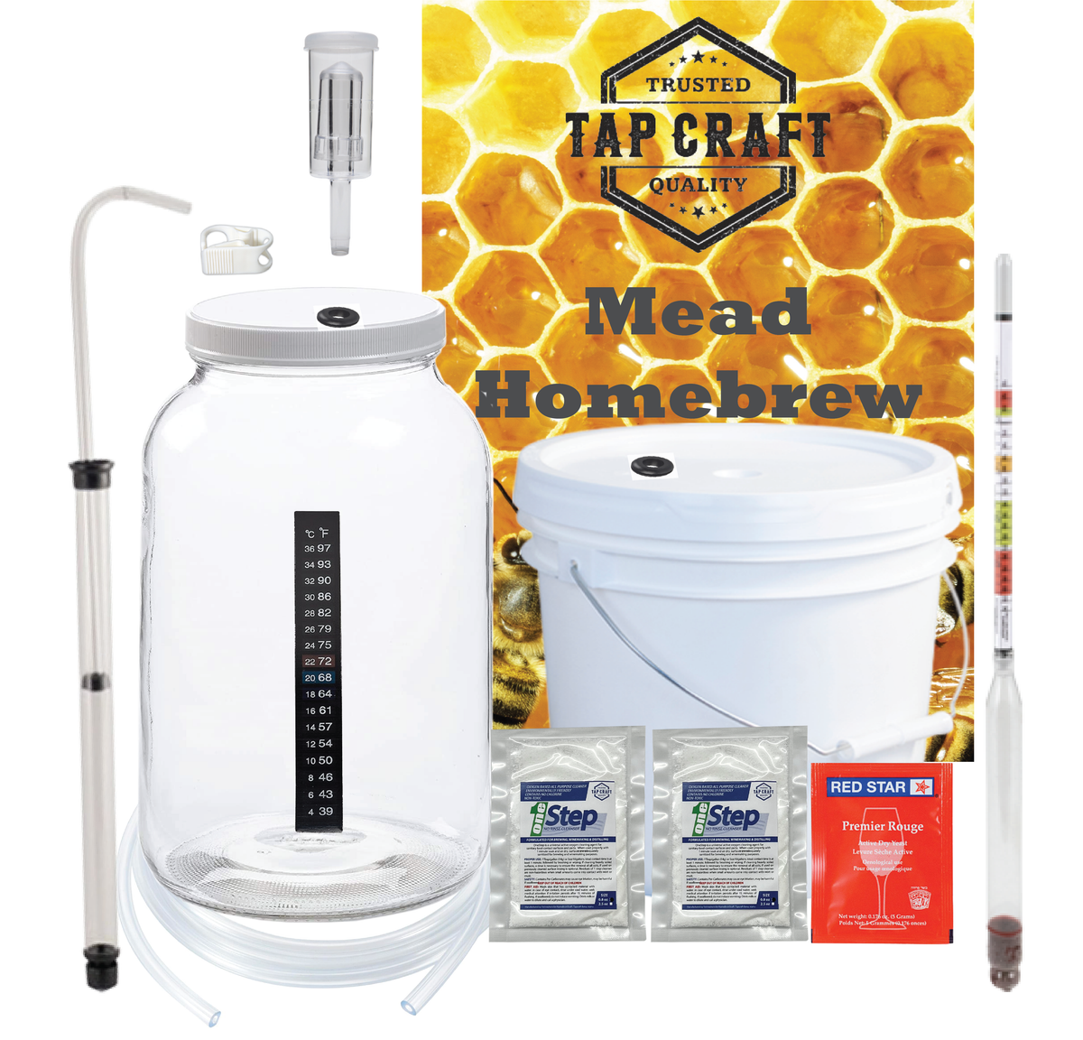 One Gallon Mead Starter Kit With a Wide Mouth Jug - Reusable Fermentat ...