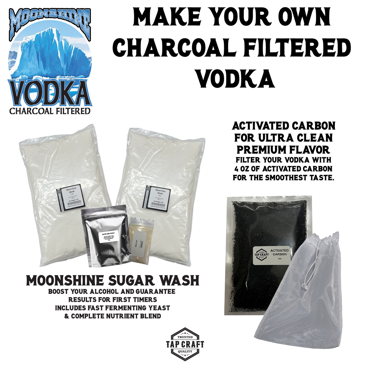 Moonshine Vodka Making Kit – with Carbon Filtering System – Home Brew Stuff